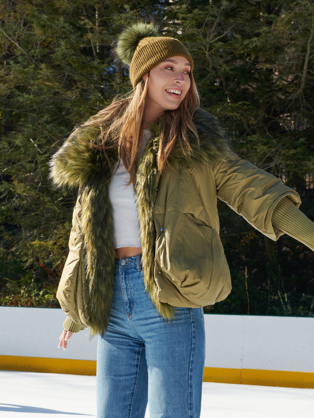 The Popski Goose Down Jacket with Faux Fur – Popski London