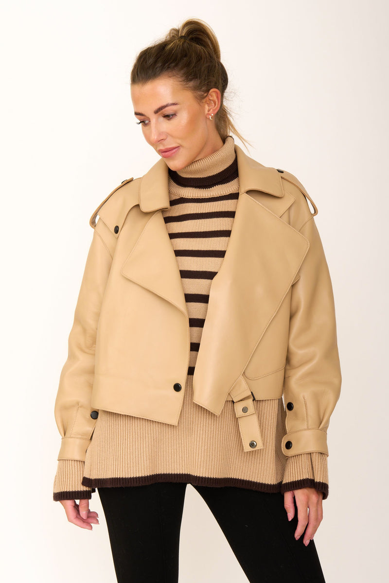 The Popski Oversized Leather in Nude – Popski London